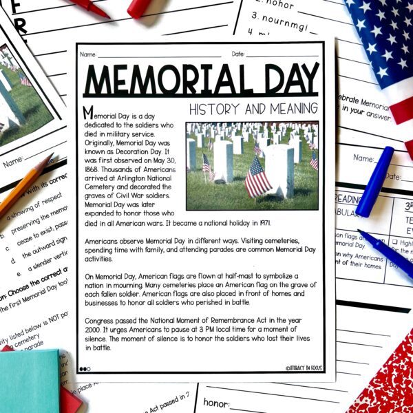 8 Memorial Day Activities for Upper Elementary and Middle School ...