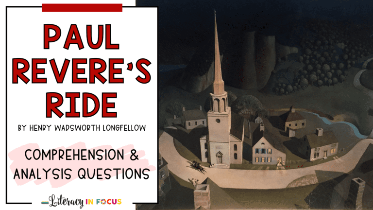 Paul Revere’s Ride Analysis Questions and Comprehension Activities ...