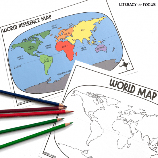 Printable World Map Worksheet and Quiz | Literacy In Focus