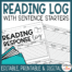 7 Reasons to Use Reading Response Logs | Literacy In Focus