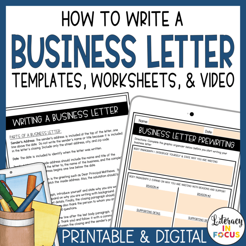 10 Student-Friendly Business Letter Writing Prompts - Literacy In Focus