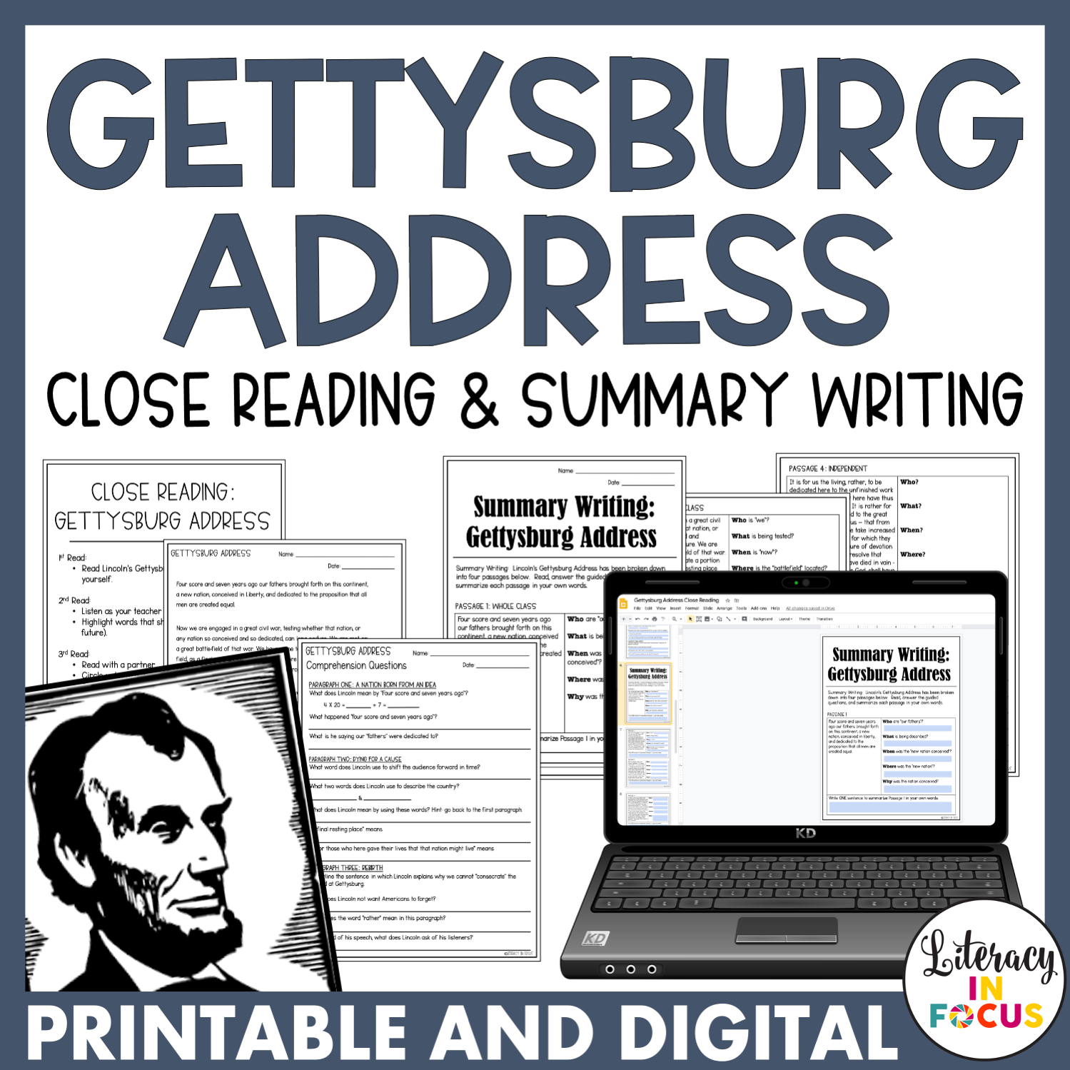 The Gettysburg Address Summary Writing Lesson | Literacy In Focus