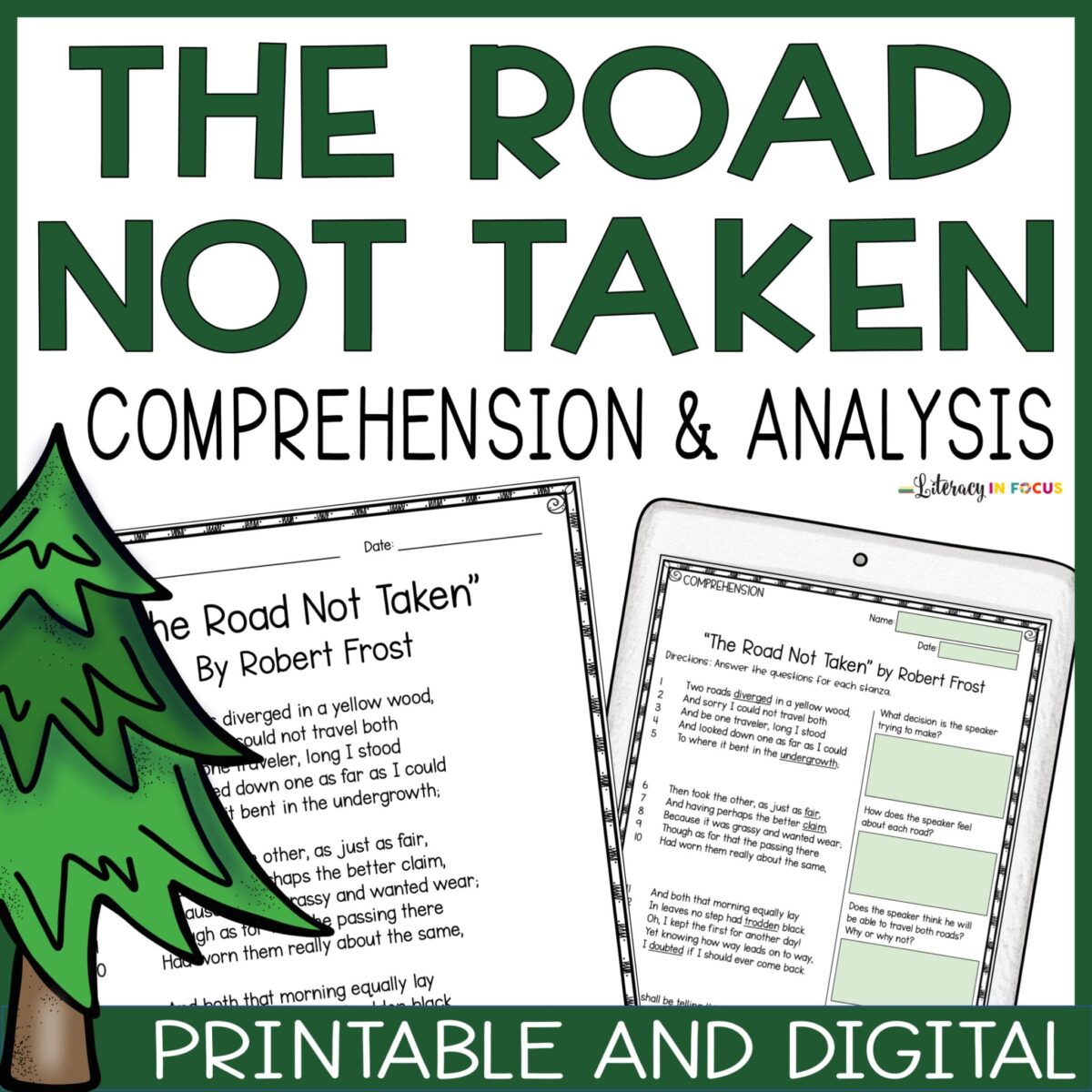 Robert Frost's "The Road Not Taken" Lesson Plan PDF - Literacy In Focus