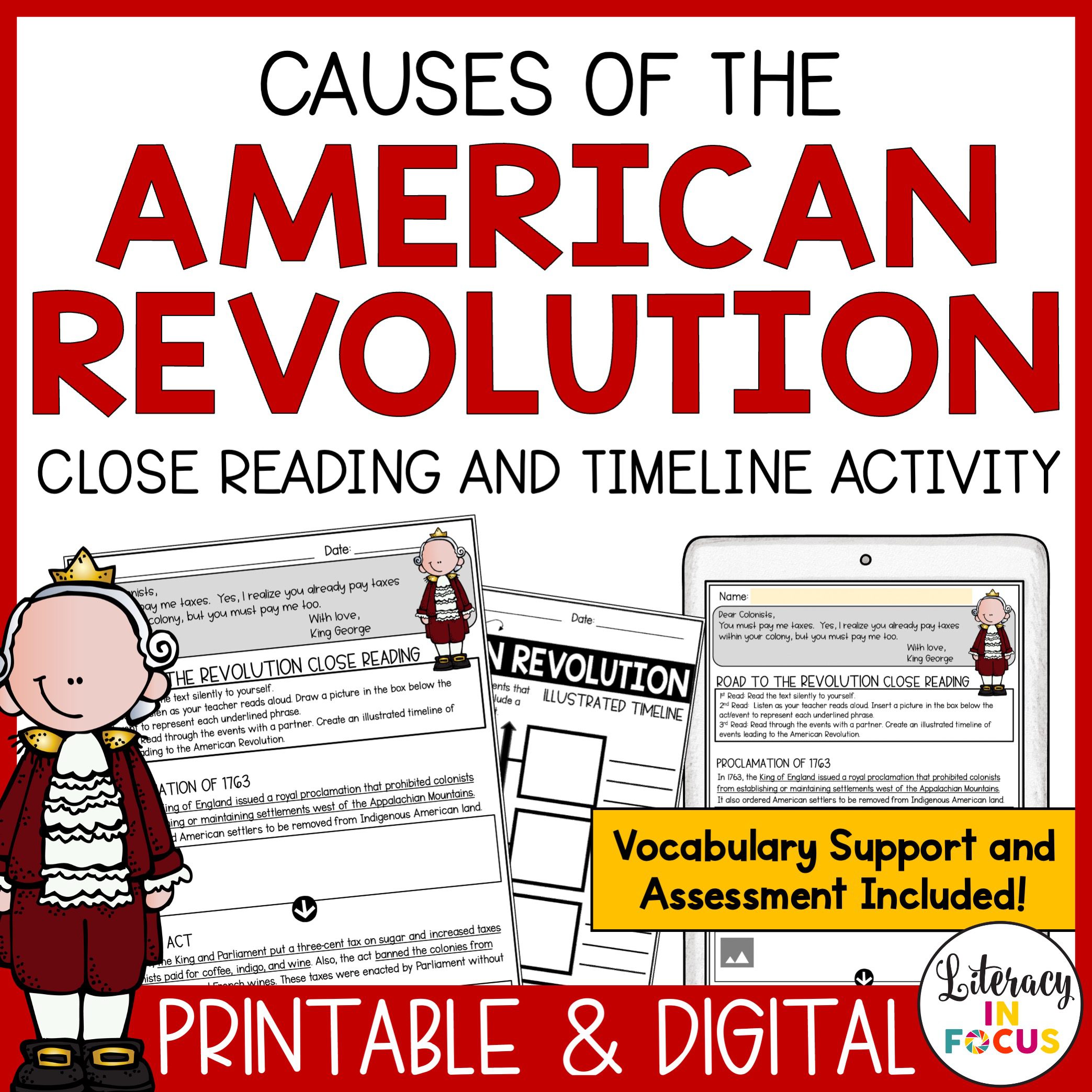 Causes of the American Revolution Lesson Plan for Upper Elementary and ...
