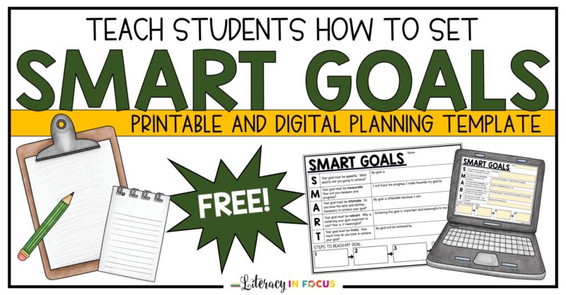 Free SMART Goals Planning Template for Elementary and Middle School ...