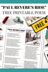 Free Paul Revere's Ride Printable PDF - Literacy In Focus